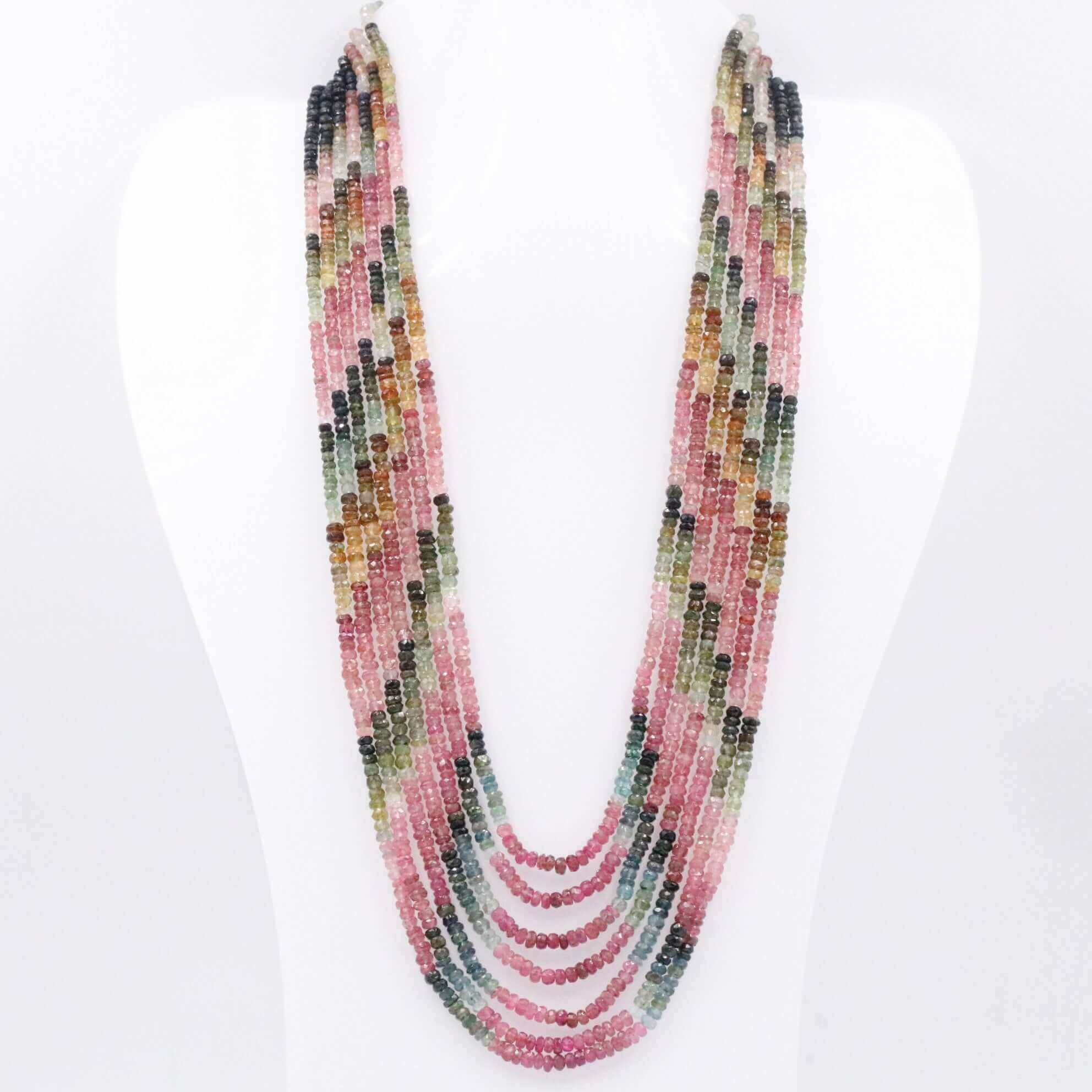 Tourmaline Necklace| Multi-Color Tourmaline Layered Necklace