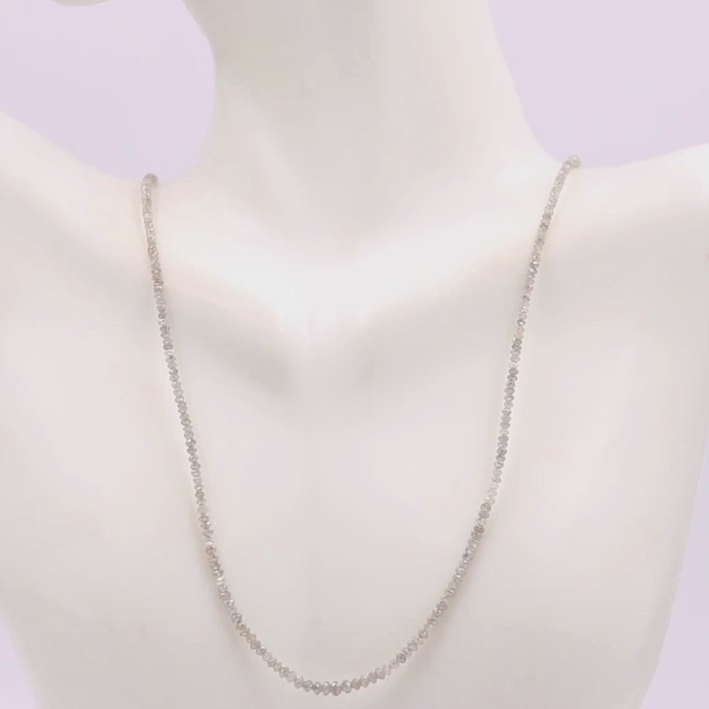 Natural Silver Diamond Graduated Strand